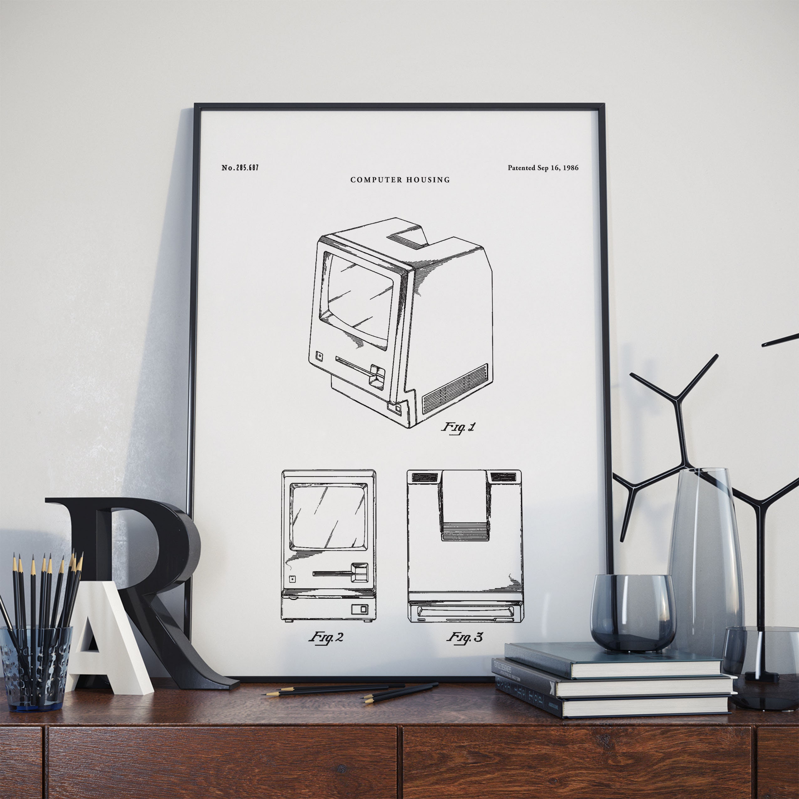 Apple Macintosh PC Apple Blueprint First Macintosh Art | Etsy
