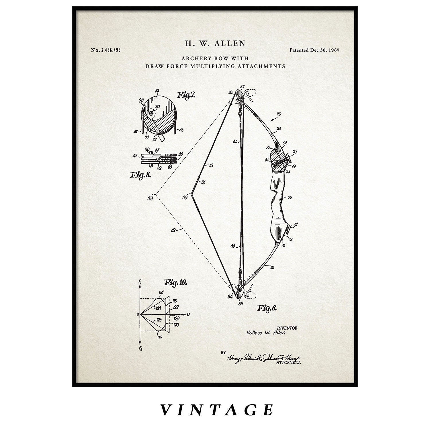 Archery Bow Patent Art Print, Bow and Arrow Poster, PH190 #m - Etsy