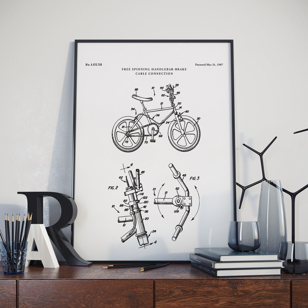 BMX Poster, BMX Wall Art, Cycler Gifts, Wall Prints, Patent Poster ...