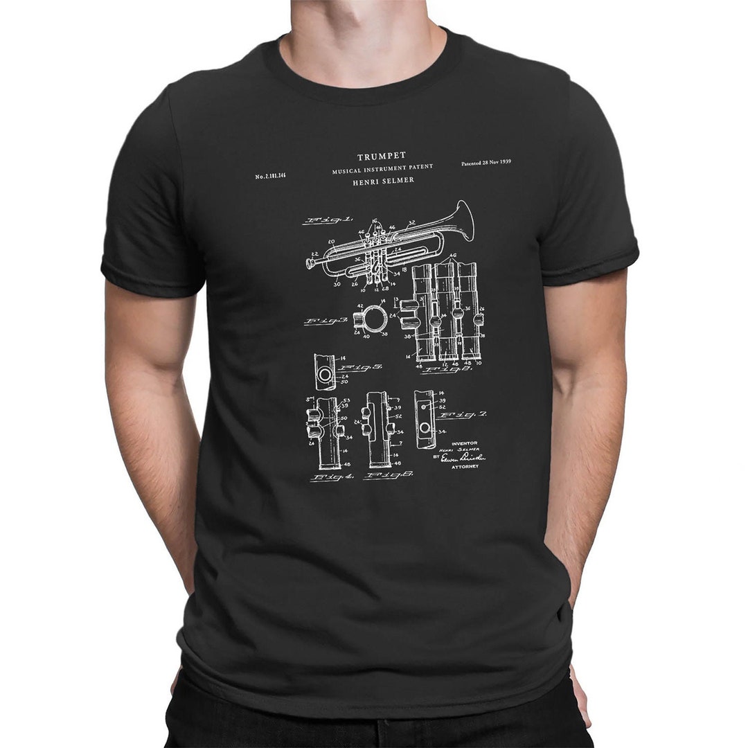Trumpet Patent T Shirt, Trumpet Shirt, Jazz Shirt, Marching Band ...