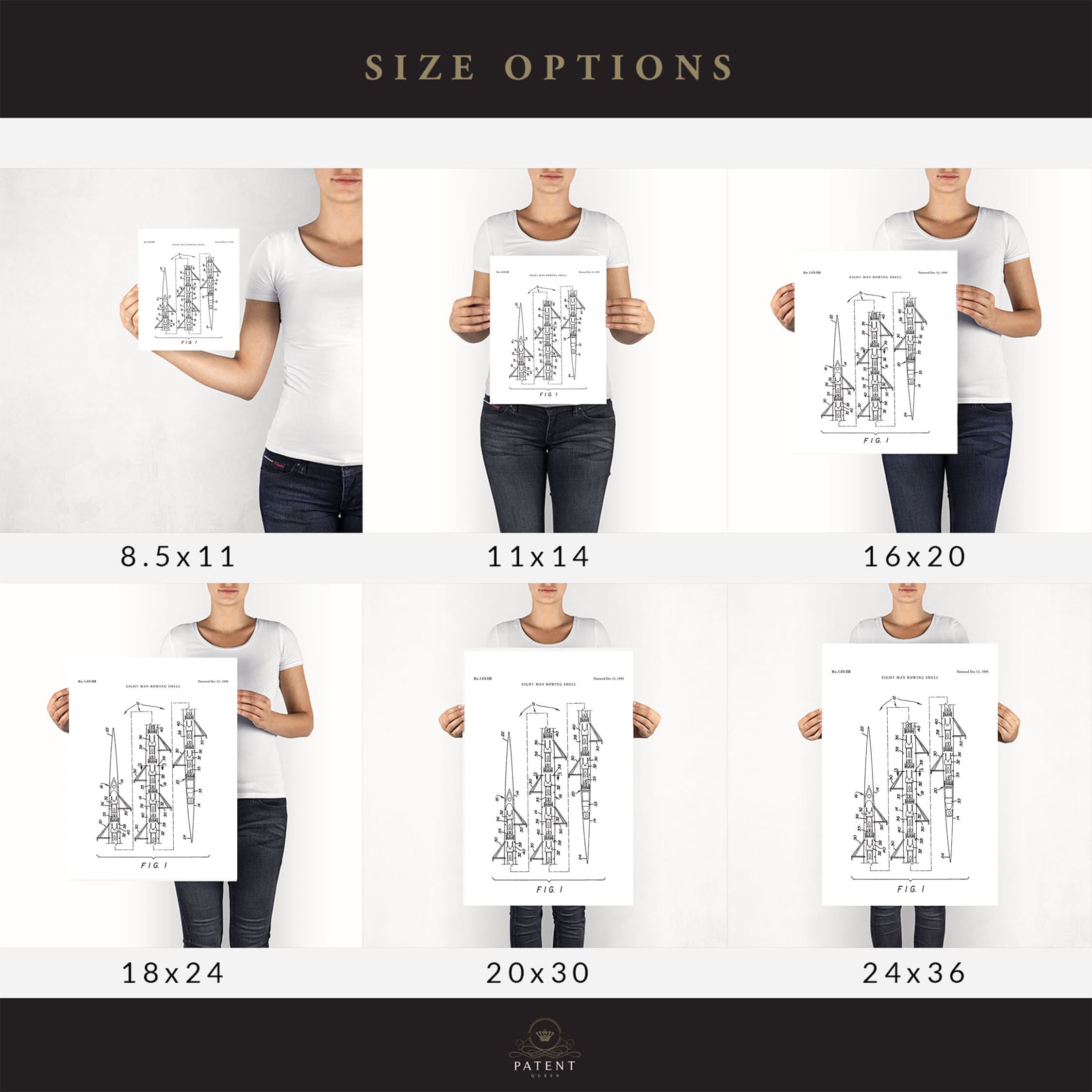 8 Man Rowing Shell Scull Patent Print Rowboat Scull Rowing | Etsy