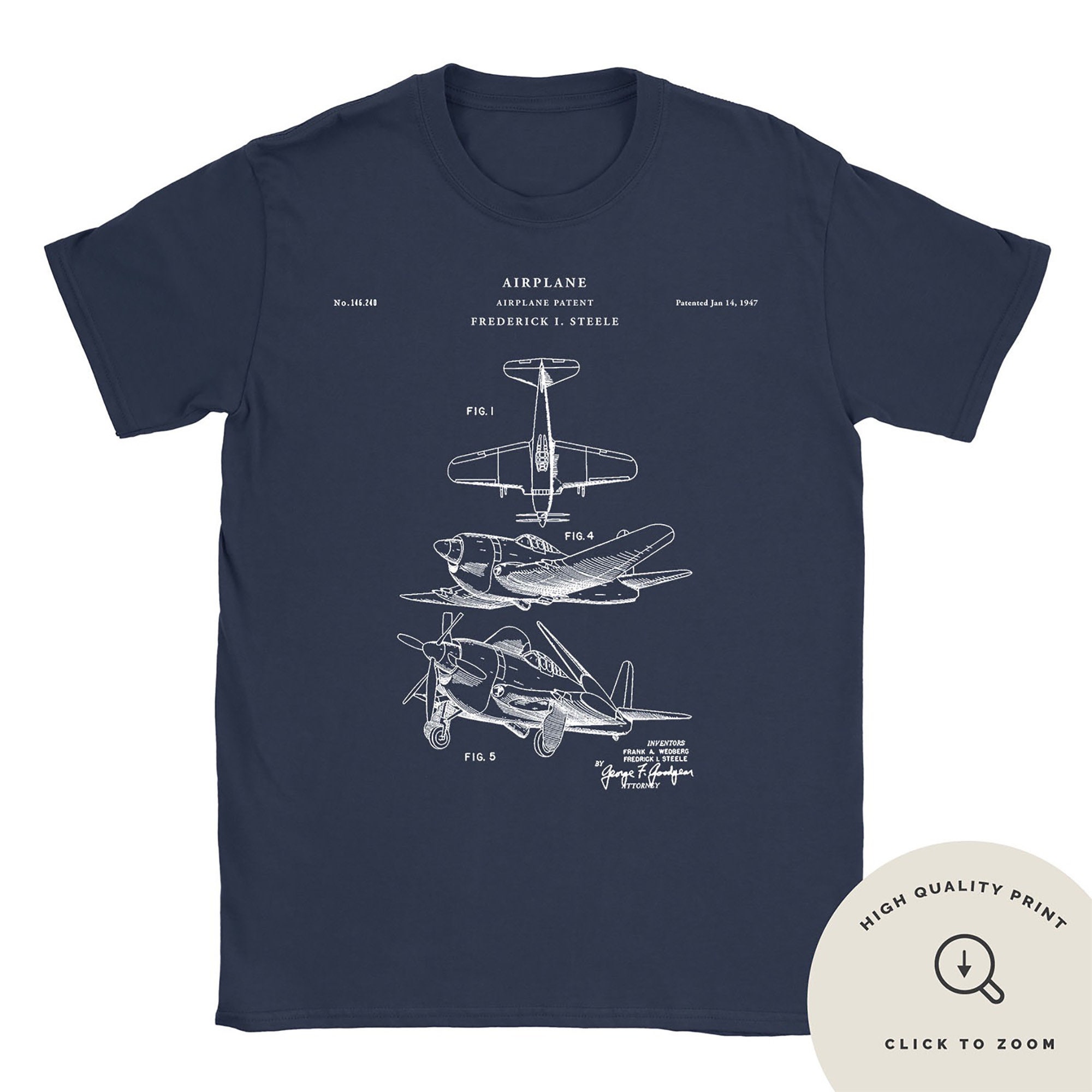 Airplane T-shirt Airplane Patent T Shirt Aviation Gift for - Etsy