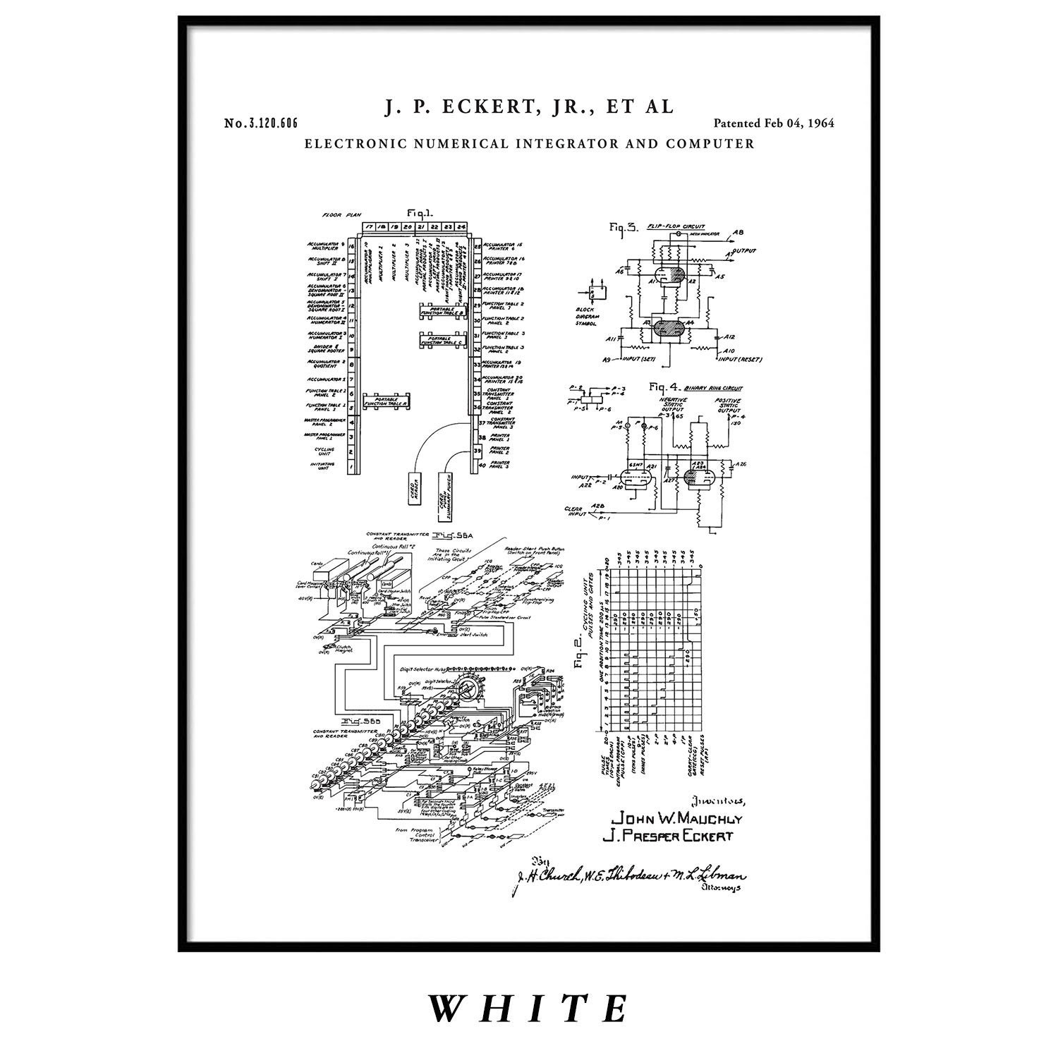 ENIAC First Programmable Computer Patent Print Art 1947 - Etsy