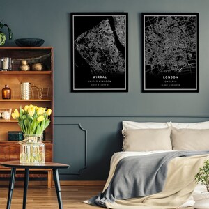 Wirral Black Map Black White Map Art City Map Poster - Etsy