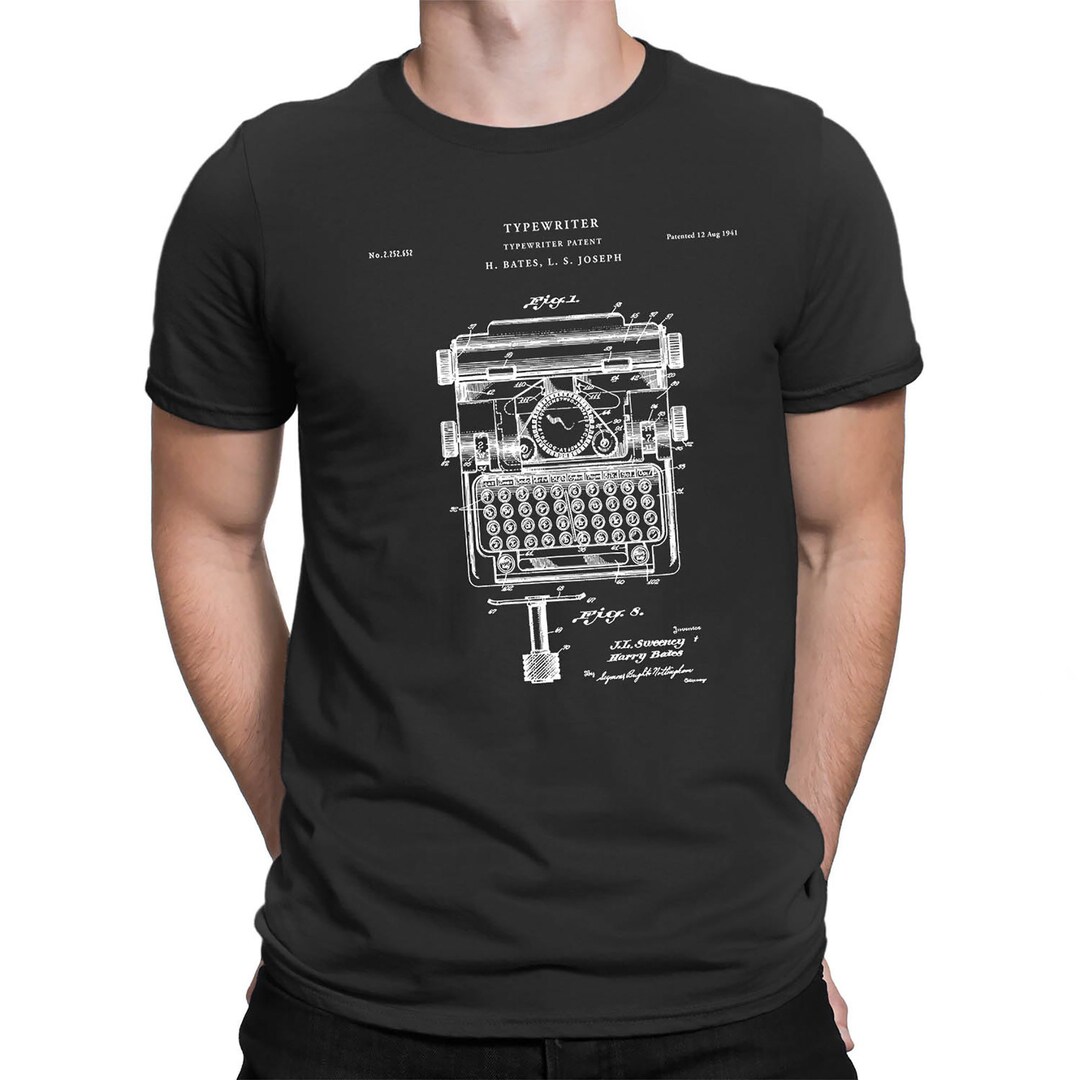 Typewriter Patent T-shirt, Vintage Blueprint Design, PT170 - Etsy