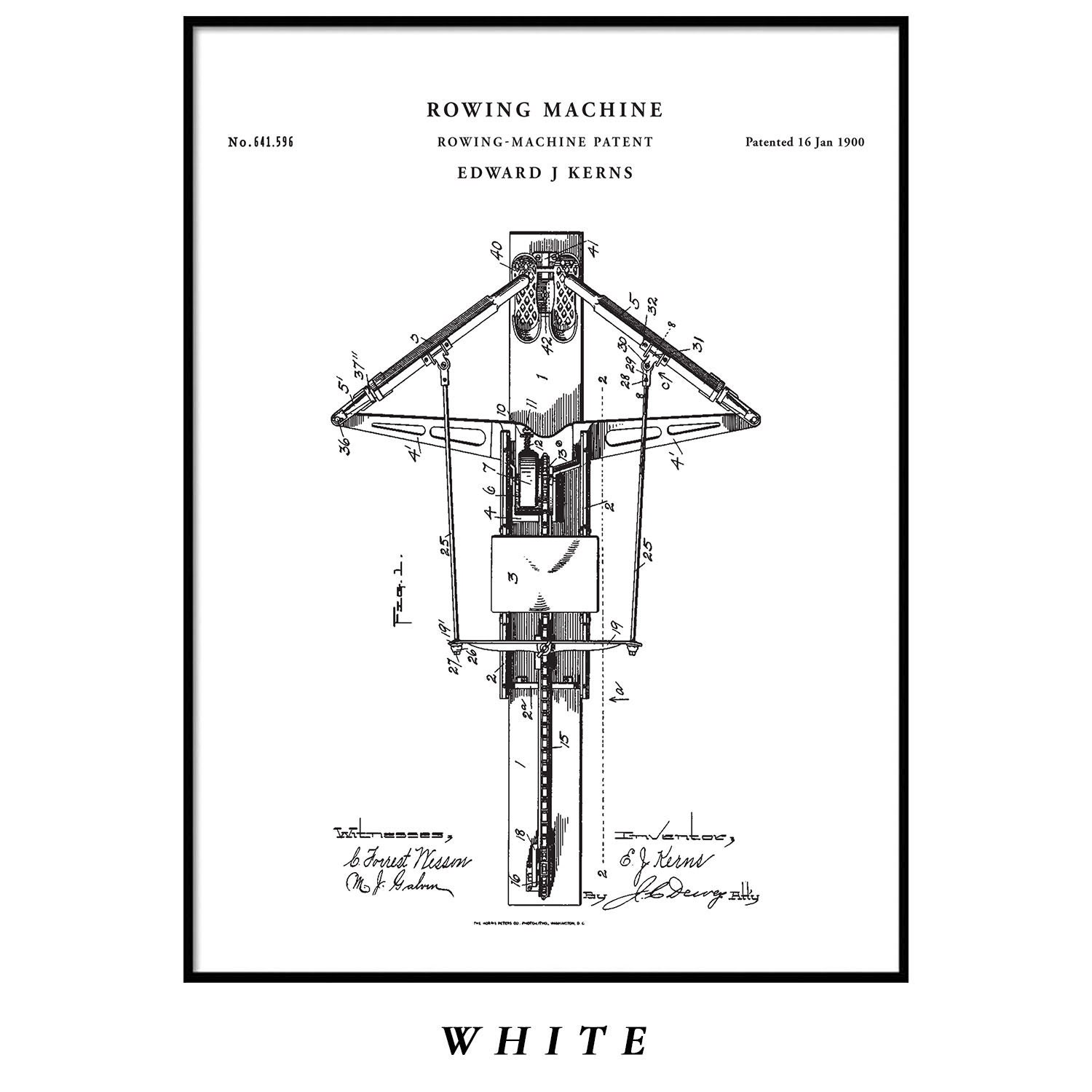 Patent Art Rowing Machine Patent Wall Art Print blueprint | Etsy