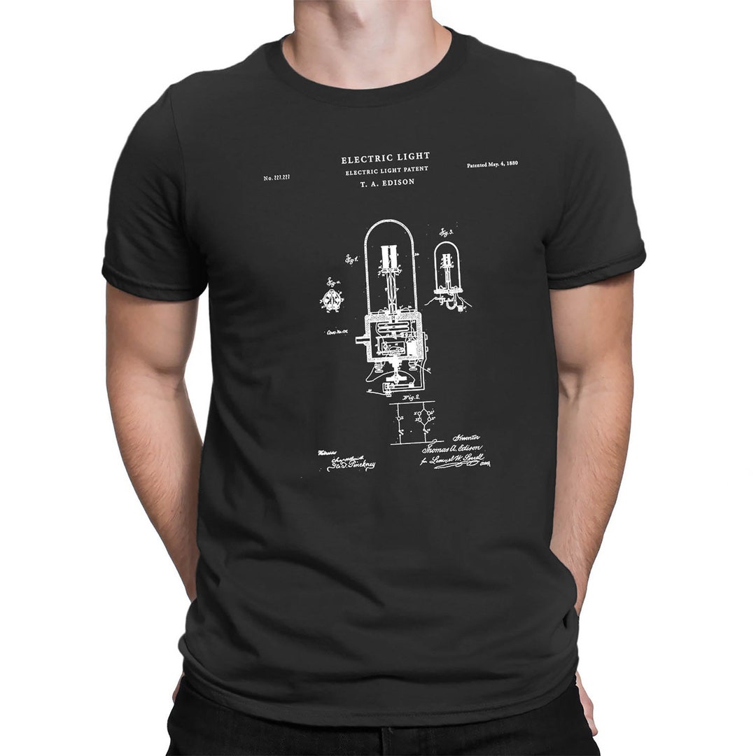 Edison Light Bulb Patent T Shirt, Tech Shirt, Thomas Edison, Geek Gift ...