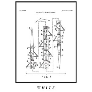 8 Man Rowing Shell Scull Patent Print, Rowboat, Scull, Rowing, Lake ...