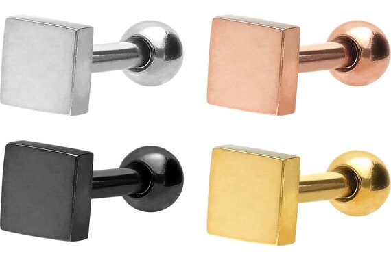 Piercinginspiration® Square Ear Piercing Studs Barbell | Etsy