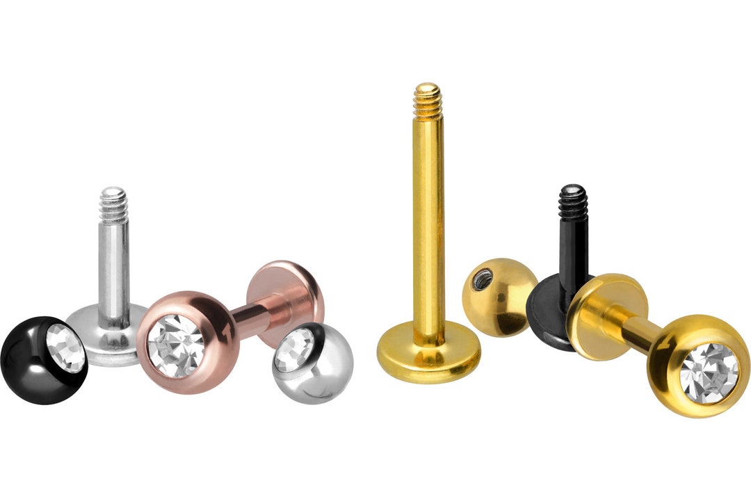 Piercinginspiration® Crystal Labret Piercing Barbell Stud Tragus - Etsy