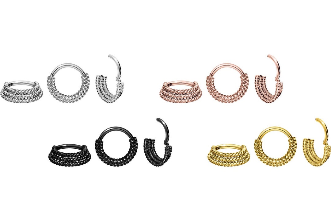 Piercinginspiration® 3 Twisted Rings Clicker Ring Piercing - Etsy