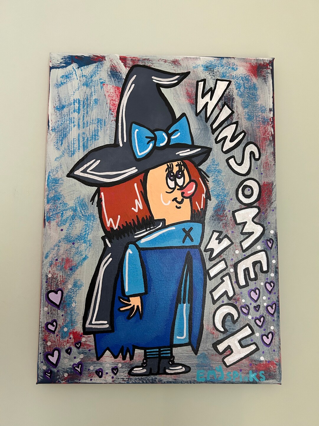Winnie Winsome Witch Cartoon Inspired Original 11.5x16.5inch Canvas by ...