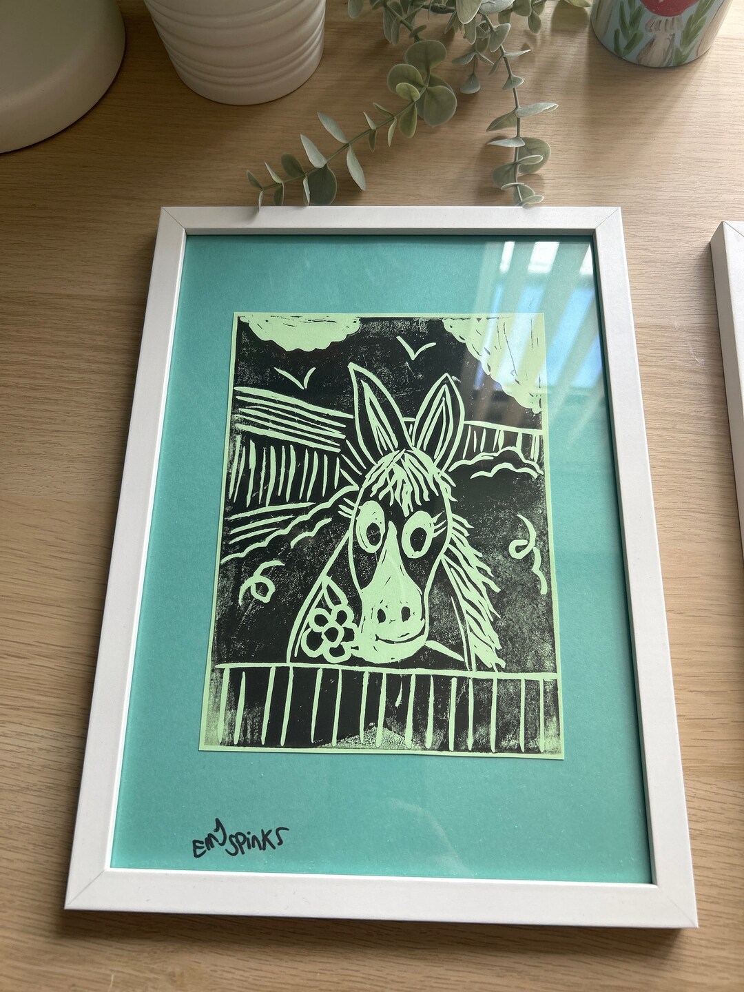 Pretty Pony Original Lino Cut Prints Framed A4 by Emy Spinks - Etsy