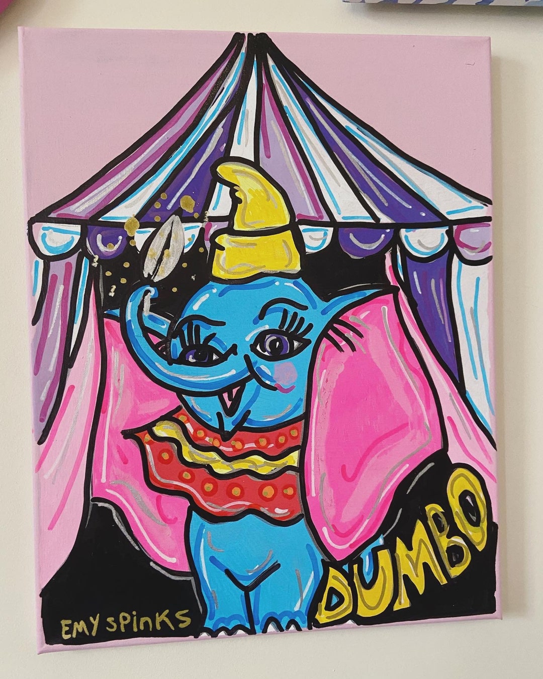 REDUCED Magic Circus Tent Popart Style Dumbo Inspired 14x18inch ...