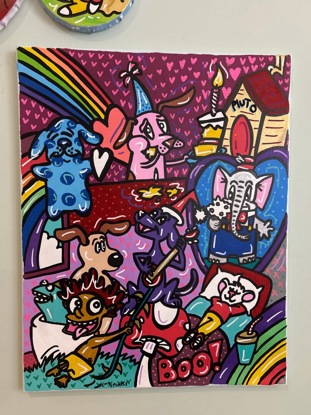 Cartoon Daydreams Inspired Cartoon Original 16x20inch Canvas by Emy ...