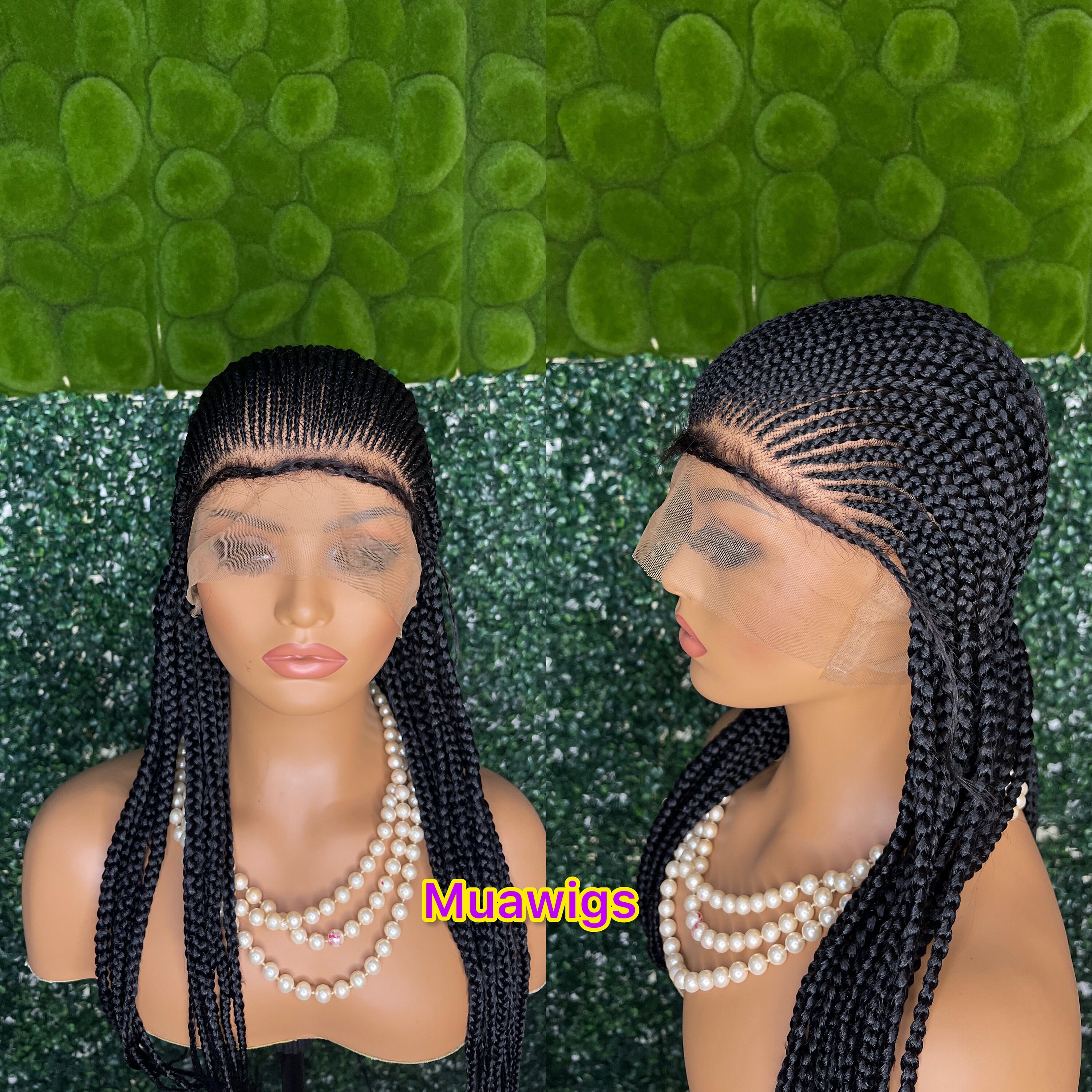 CORNROW BRAIDS WIG all Back Full Lace Cornrow Braided Wigs - Etsy
