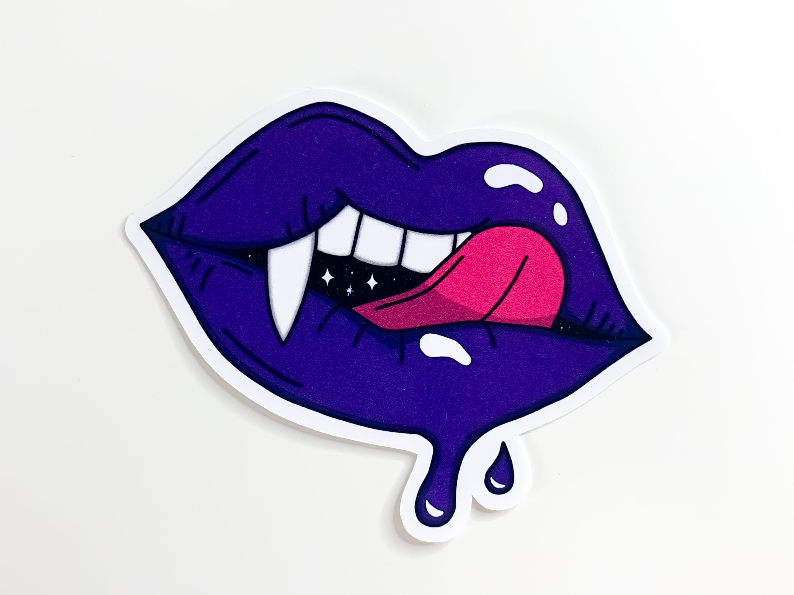 Purple Vampire Dripping Lips Sticker Emo Aesthetic Stickers - Etsy