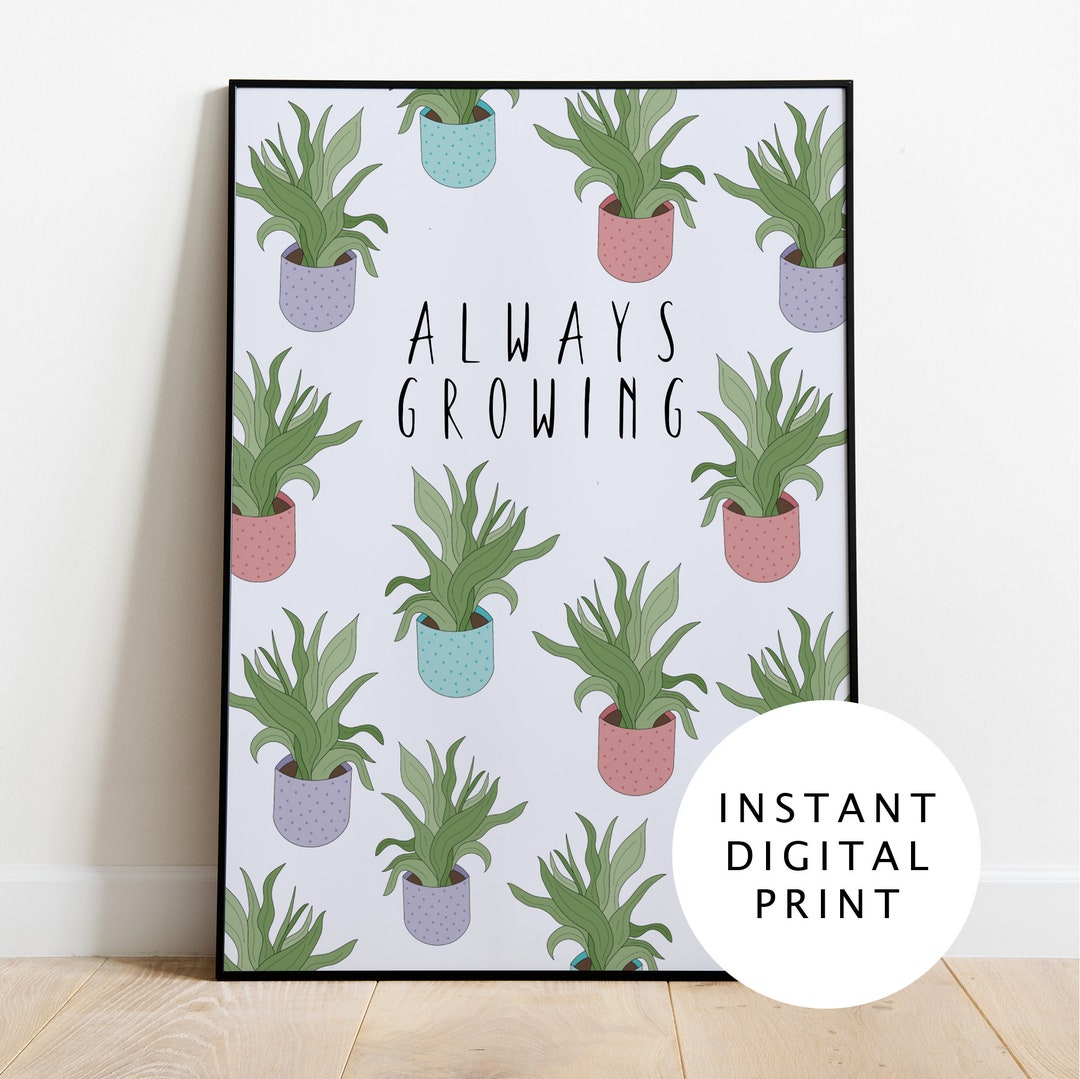 Growth Mindset Affirmation Digital Wall Art. Powerful Quote Print ...