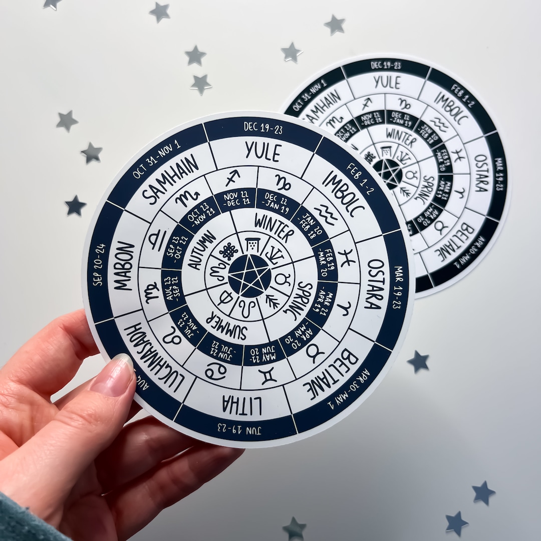 Witches Wheel of the Year Sticker - Wiccan Calendar, Sabbat Journal ...