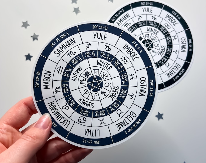 Witches Wheel of the Year Sticker - Wiccan Calendar, Sabbat Journal ...