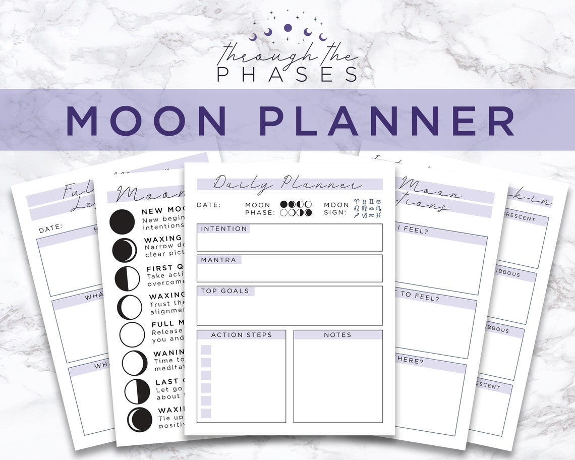 Moon Journal | Moon Planner | Moon Phase Planner Download | Moon ...