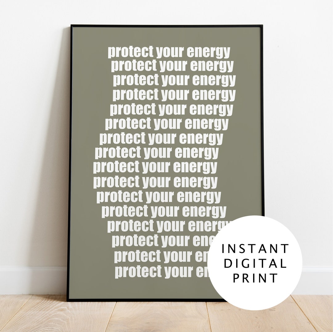 Protect Your Energy Affirmation Poster Digital. Empath Protection Self ...