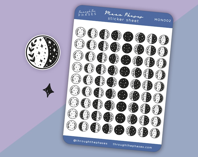 Moon Phase Grimoire Stickers Moon Planner Stickers Small Moon Stickers ...