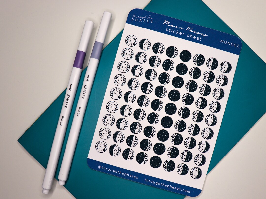 Mini Moon Phase Stickers - Moon Stickers, Grimoire Stickers, Moon ...