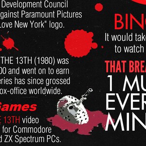 13 Facts About Friday the 13th 11x17 Art Print - Etsy