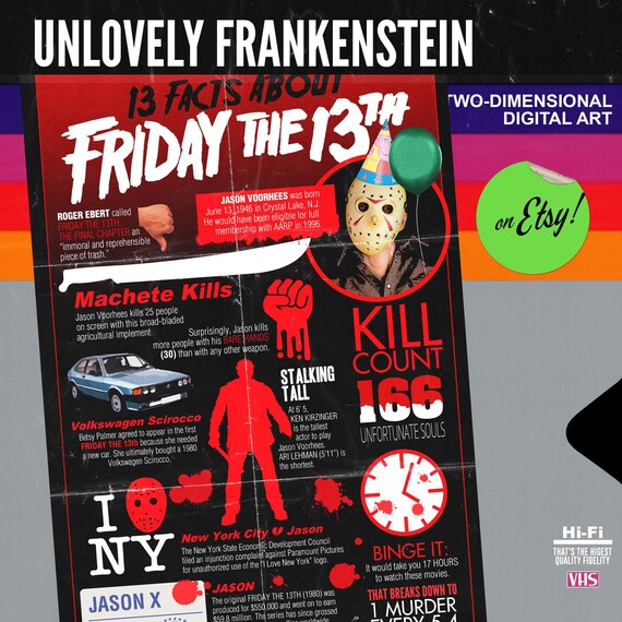 13 Facts About Friday the 13th 11x17 Art Print | Etsy