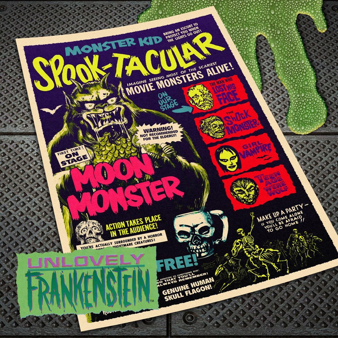 Monster Kid Spook-tacular Poster | 11x17 Art Print - Etsy