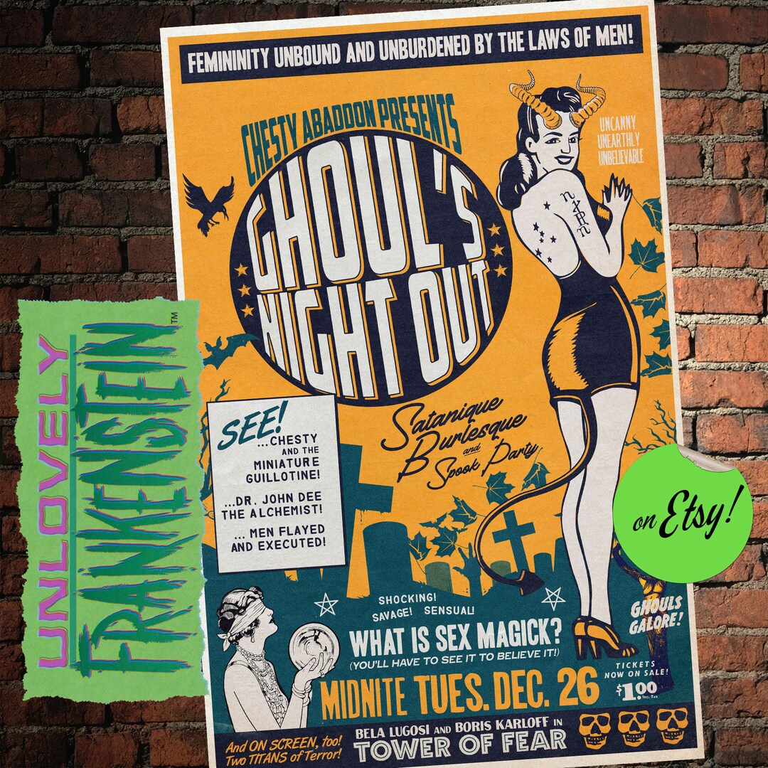 1938 Satanic Burlesque Spook Show Print | 11x17 Art Print - Etsy
