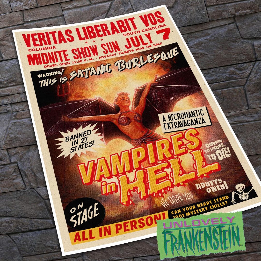 Vampires in Hell Satanic Burlesque Poster | 11x17 Art Print - Etsy