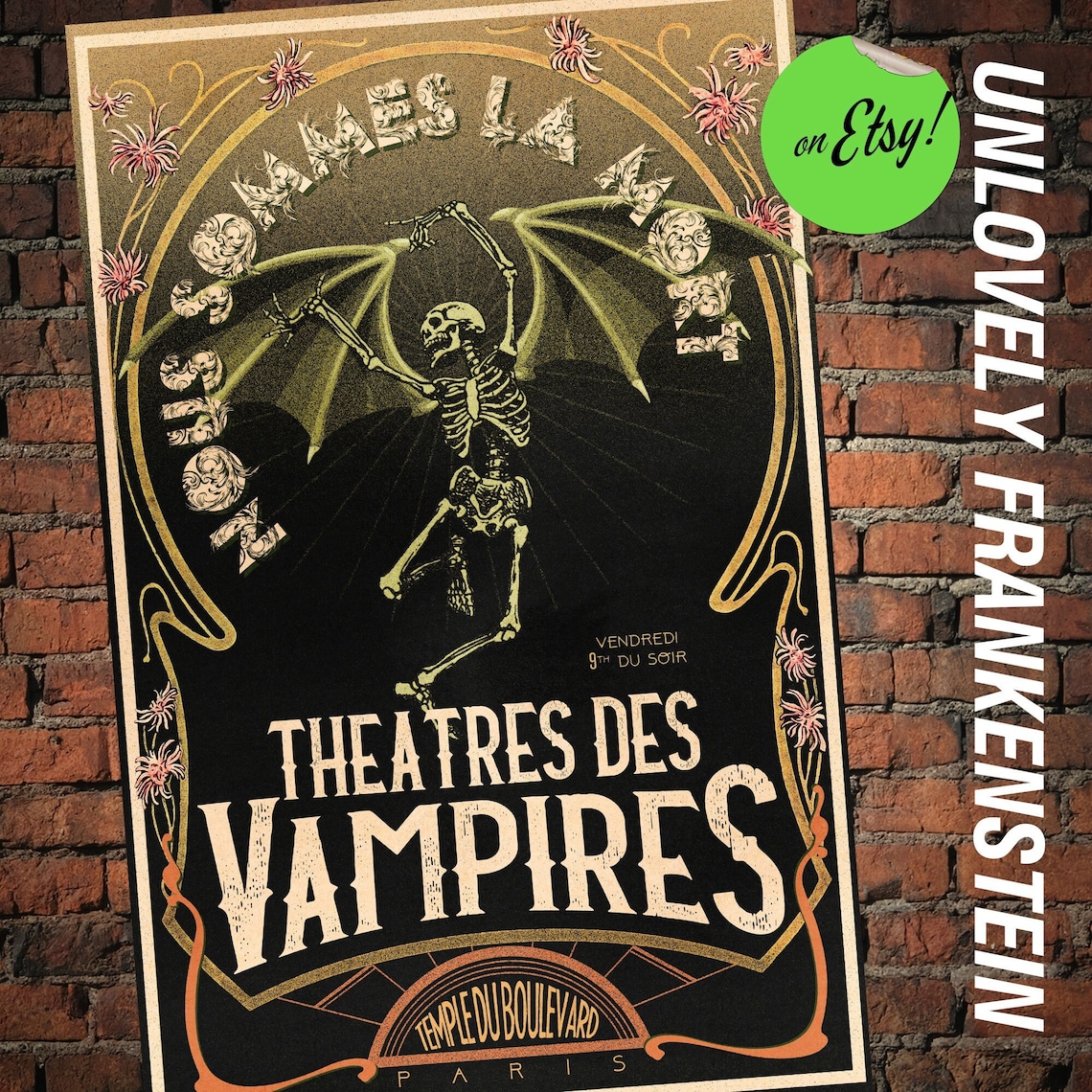 Théâtre Des Vampires Art Nouveau Poster 11x17 Art Print - Etsy