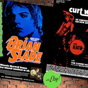 Velvet Goldmine Posters, Curt Wild and Brian Slade Bundle | 11x17 Art ...