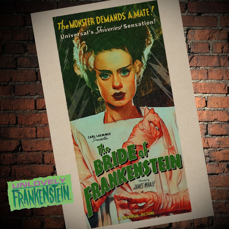 Elsa Lanchester as the Bride of Frankenstein Character Poster | 11x17 ...