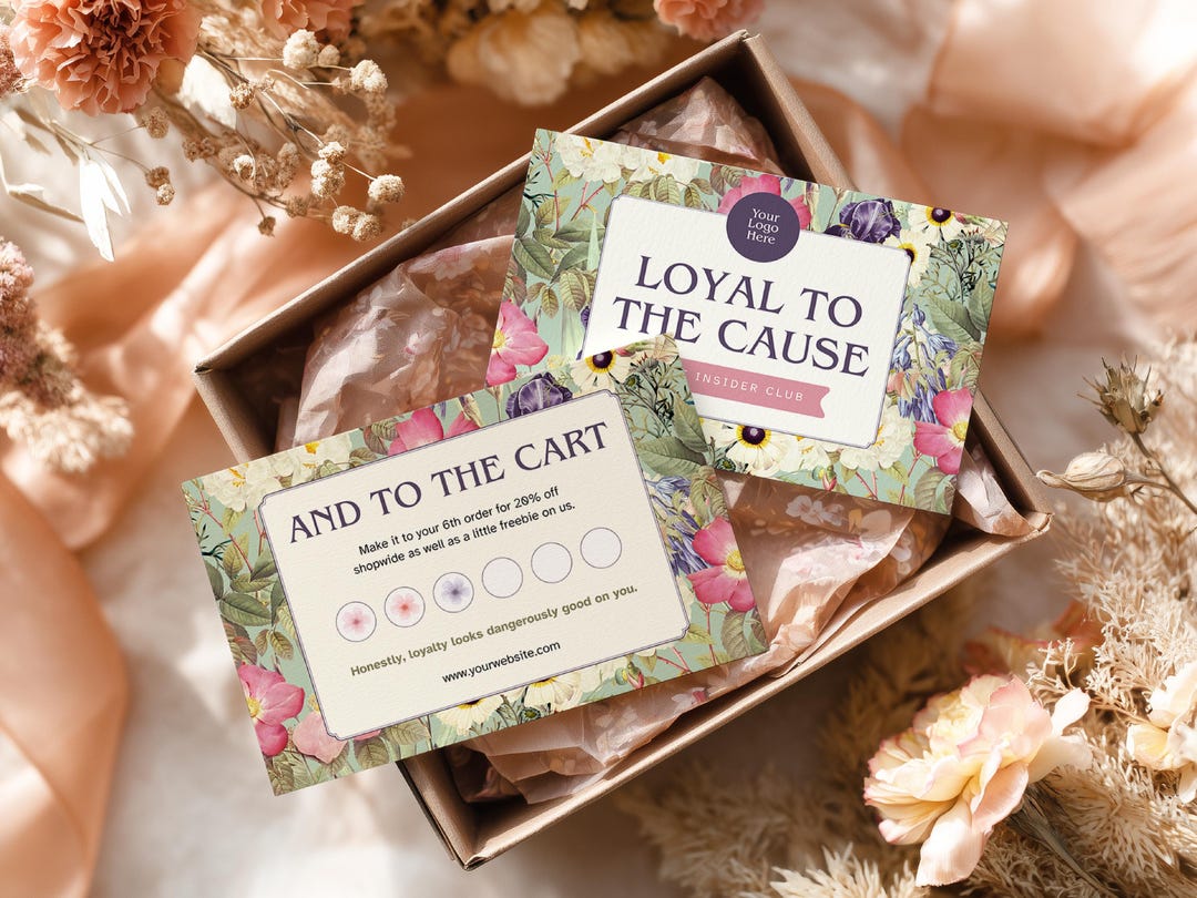 Cheeky Bloom Loyalty Card Template: Floral Small Business Canva Design ...