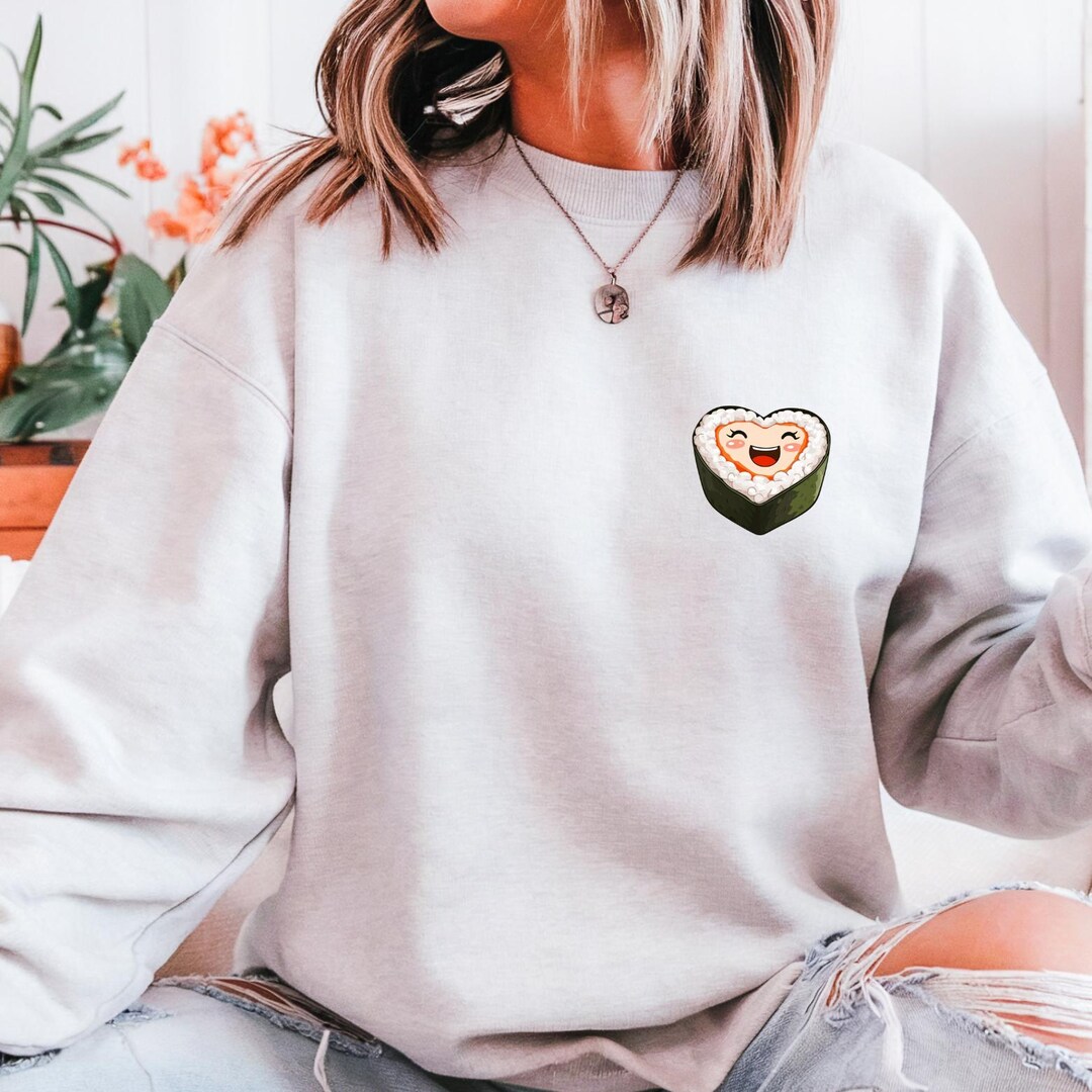 Sushi Sweater, Sushi Sweatshirt, Sushi Love, Sushi Heart, Sushi Lover ...