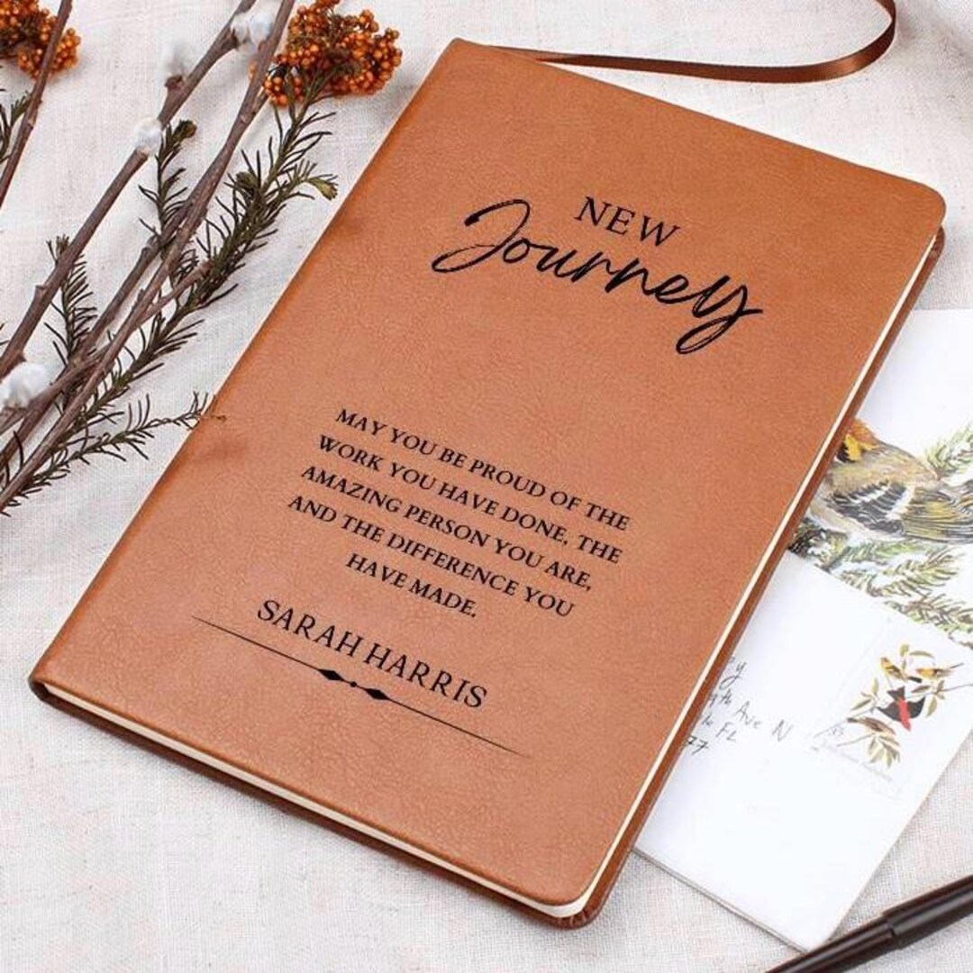 New Journey Leather Journal, Retirement Gifts, Retirement of Coworker ...