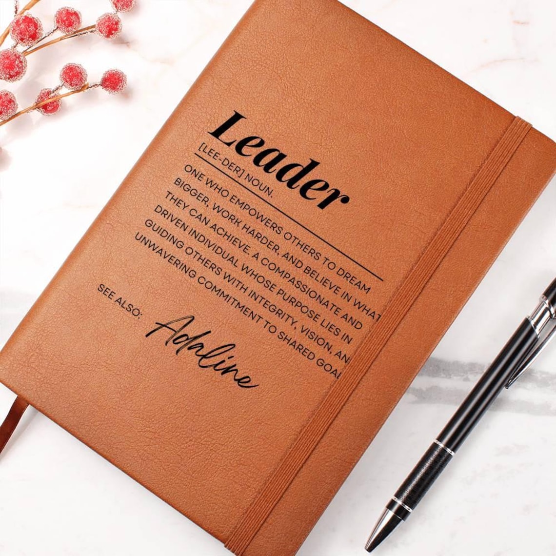 Leader Journal, Personalized Vegan Leader Journal Gift, Leader ...