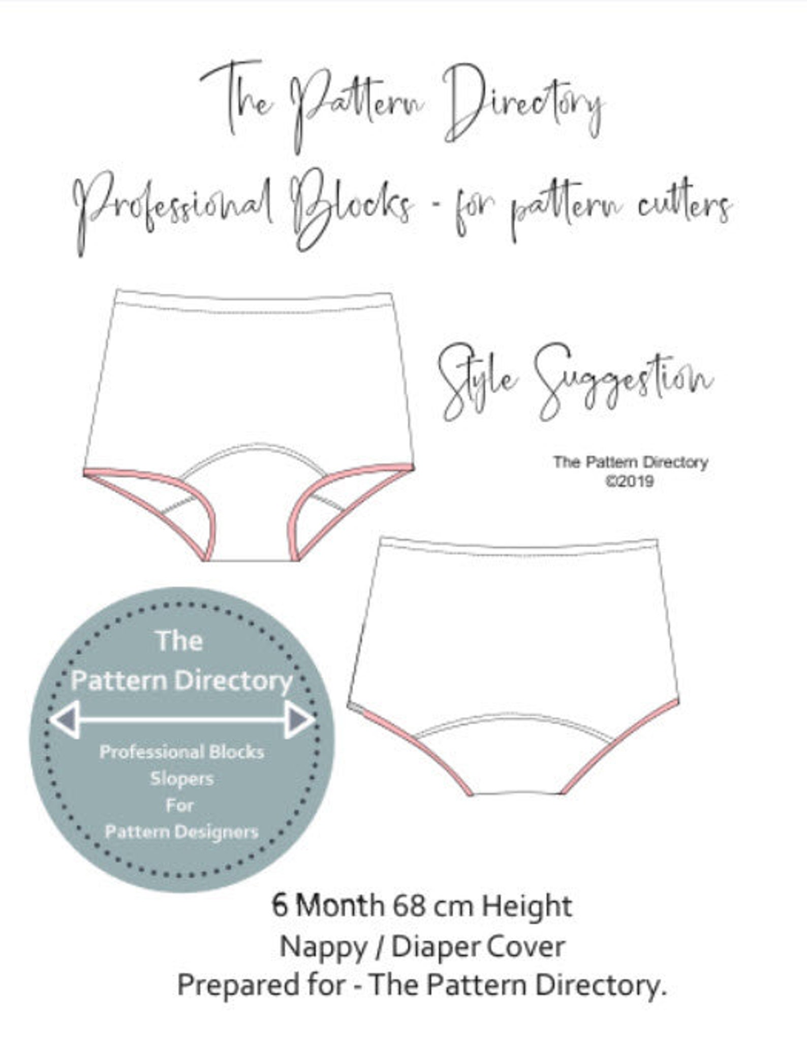 Nappy / Diaper Cover Sloper basic Block 6 Months height - Etsy