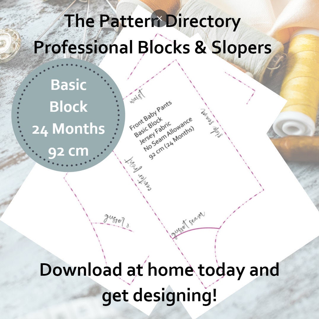 Nappy / Diaper Cover Sloper basic Block 24 Months height - Etsy