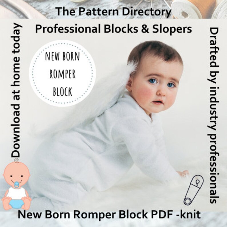 Romper Block Sloper New Born Age 0 53 to 56 suitable for 4 Way Stretch ...