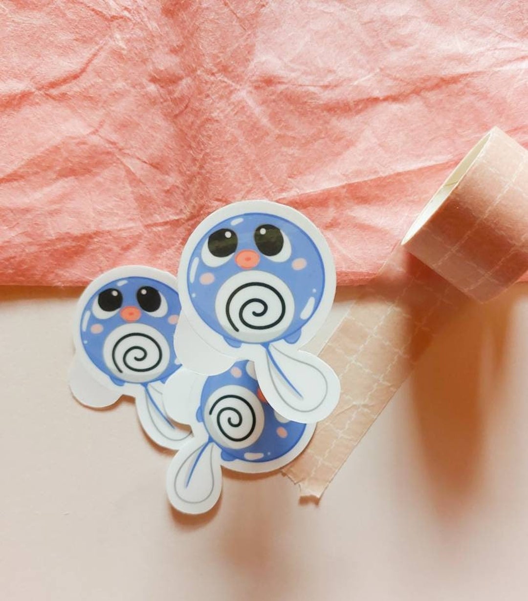 Cute Vinyl Tadpole Pokemon Sticker // Weatherproof Kawaii Chubby ...