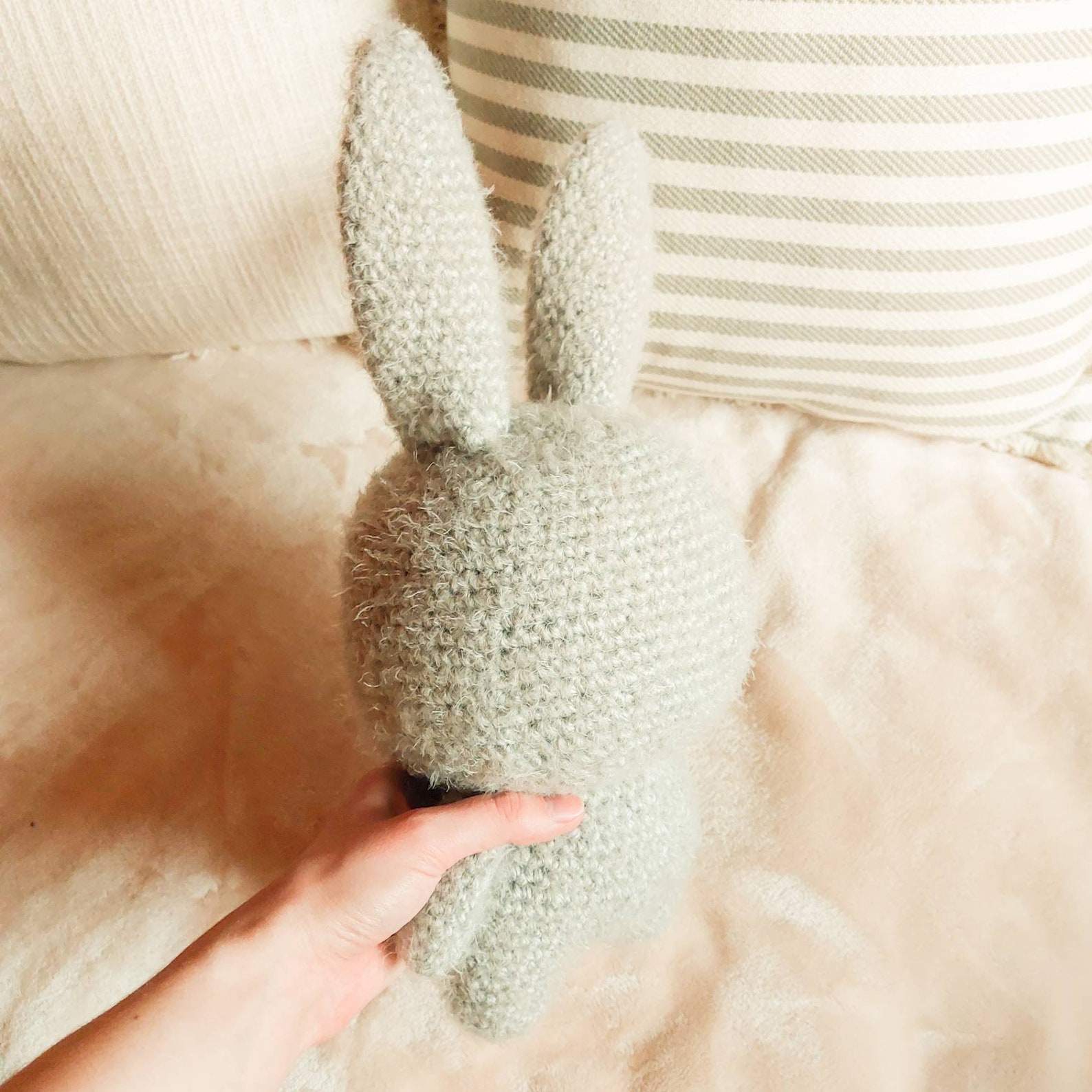 Crochet Bunny Plushie, Handmade Rabbit Stuffed Animal, Amigurumi Plushy ...