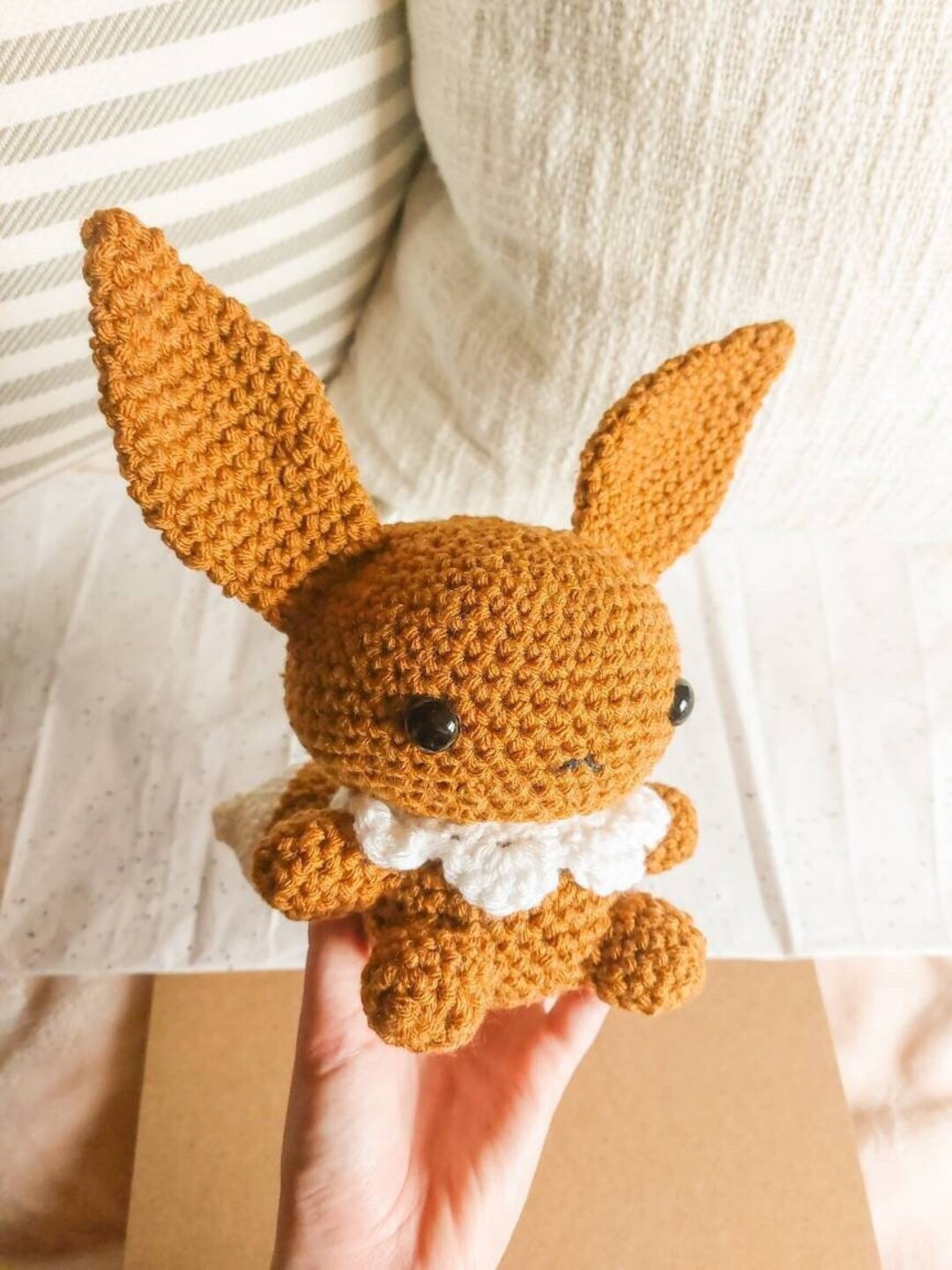 Crochet Eevee Plushie, Pokemon Plushie, Amigurumi Eevee, Handmade Pokemon Stuffed Animal, Gifts ...
