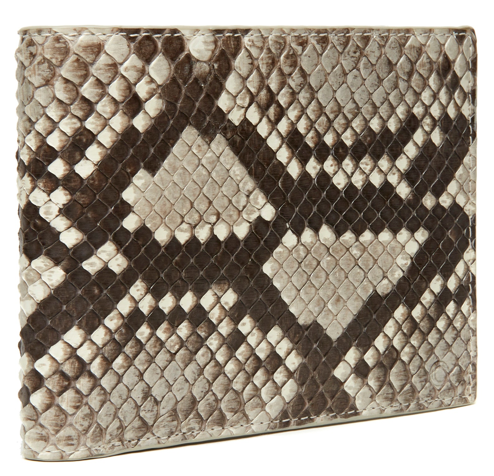 Men's Snakeskin Horizontal Bifold Wallet, Genuine Python Skin, Cental ...
