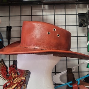 Leather Outback Cowboy Hat - Etsy