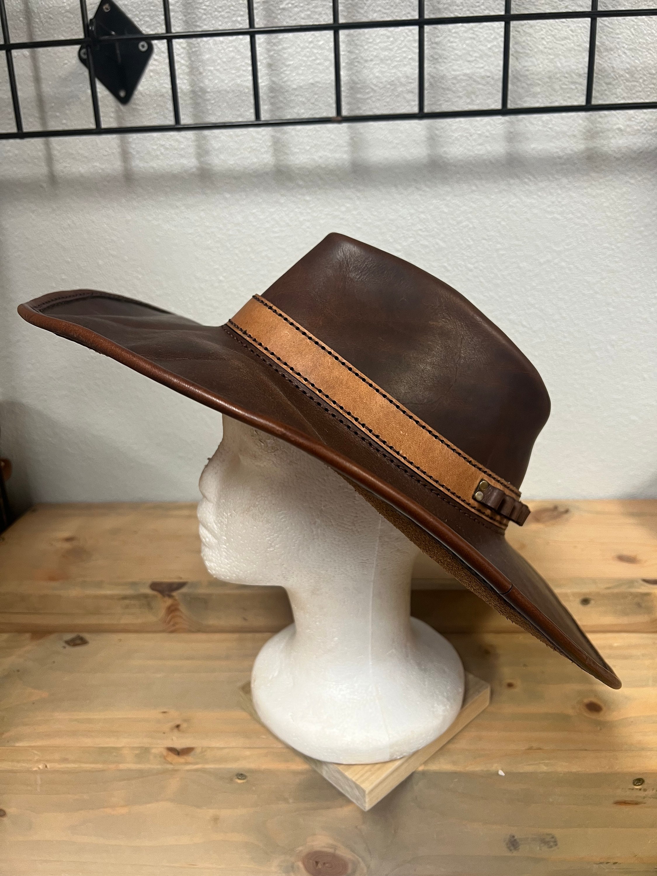 Handmade Leather Cowboy Hat - Etsy