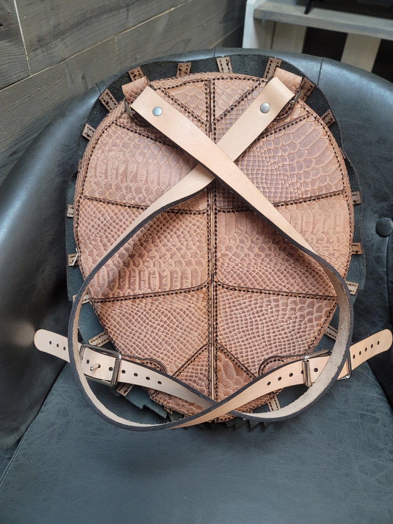 Handmade Leather Turtleshell Style Back Pack - Etsy